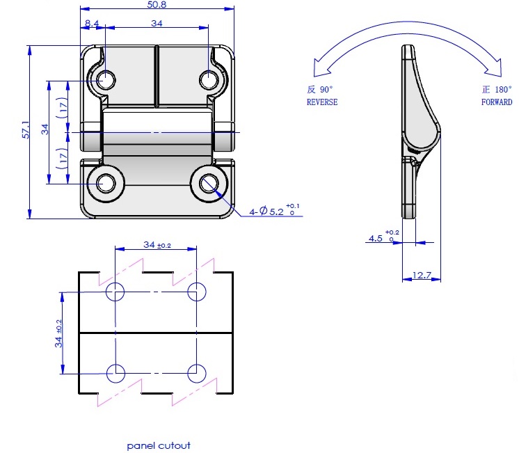180 Degree Locking Damping Hinge: CL-153-B - Yoe Shin Constant Torque ...